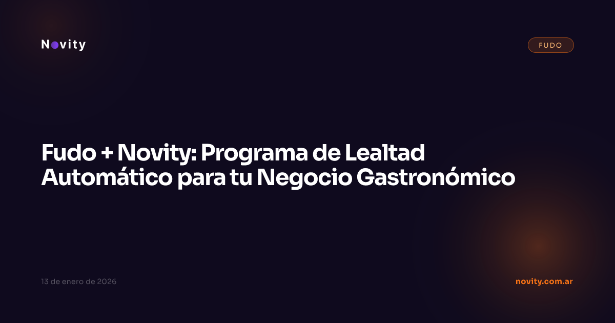 Fudo + Novity: Programa de Lealtad Automático para tu Negocio Gastronómico